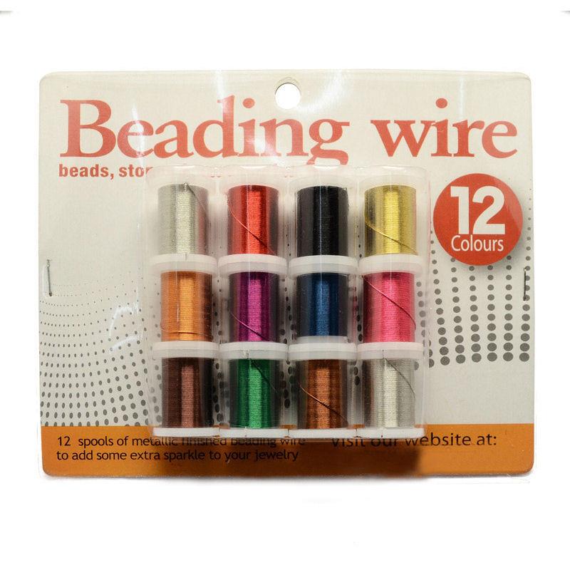 12 Rocchetti filo di rame colorato 0,3mm per bigiotteria